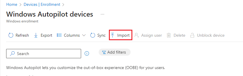 How to Import hardware hash CSV file to Intune